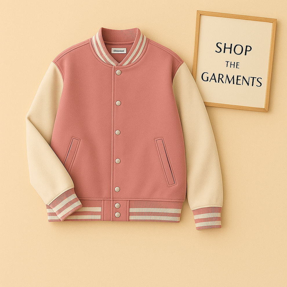 PINK VARSITY JACKET – The Garments