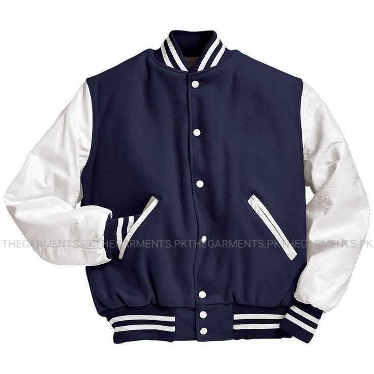 NAVY BLUE BASEBALL JACKET – The Garments